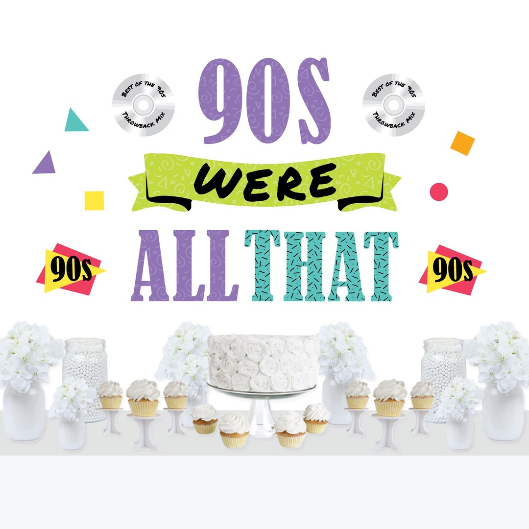 90’s Throwback - Peel and Stick 1990s Party Decoration - Wall Decals ...