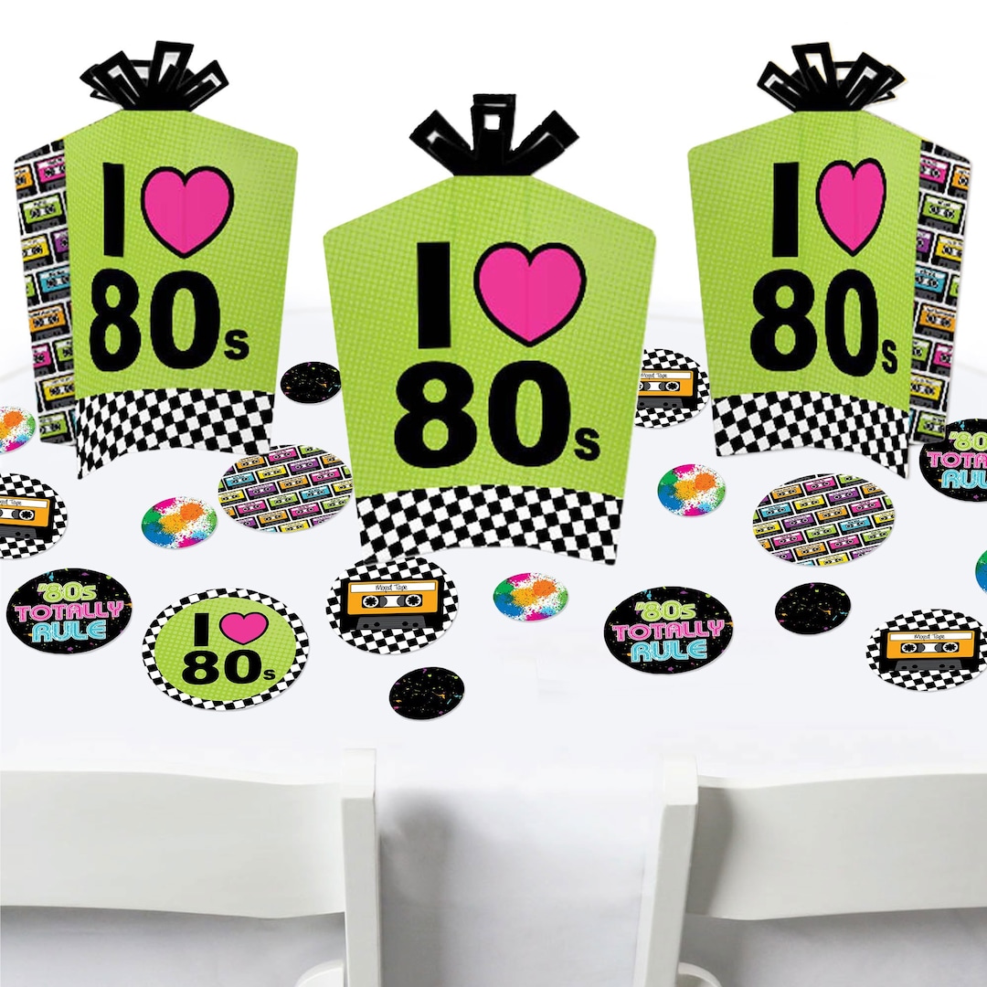 80’s Retro - Totally 1980s Party Decor and Confetti - Terrific Table ...