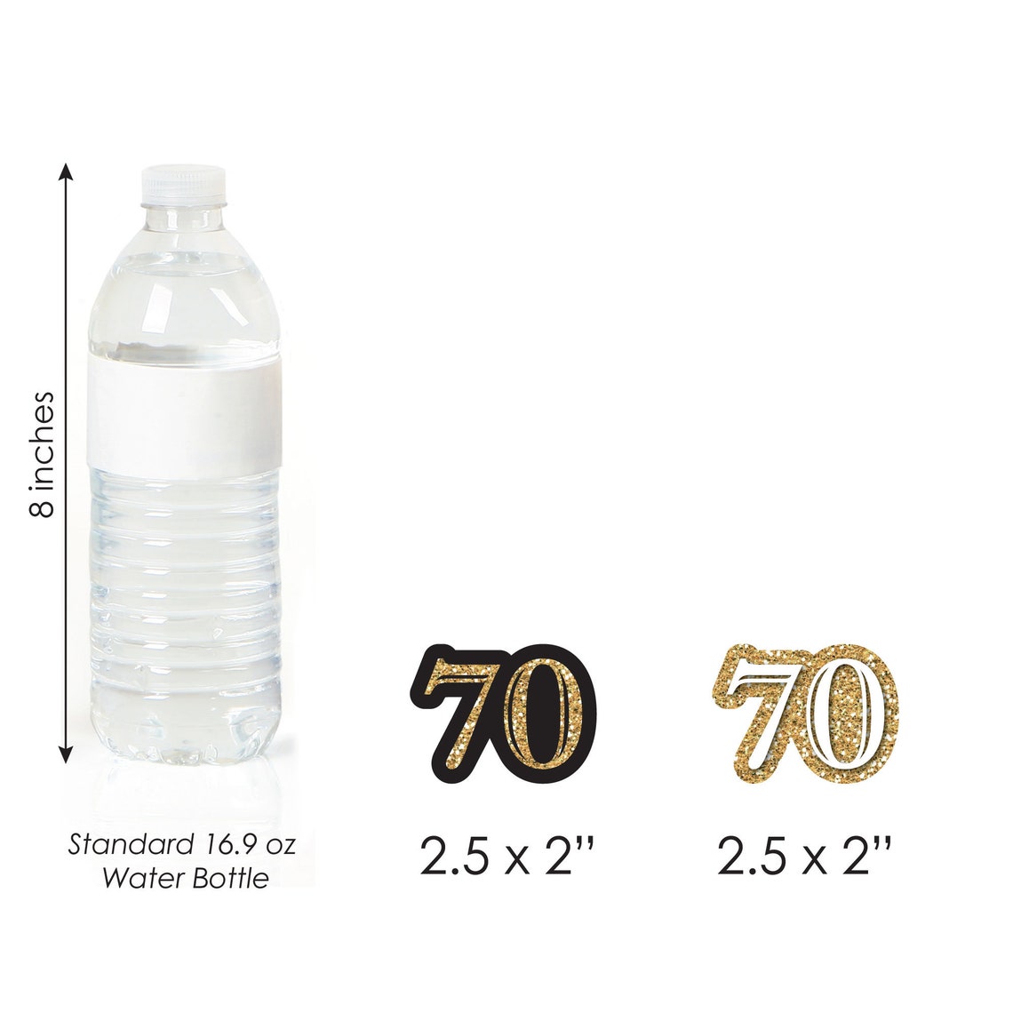 Small 70th Birthday DIY Shaped Paper Cut Outs Adult 70th | Etsy