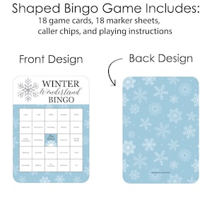 Winter Wonderland - Bingo Cards and Markers - Snowflake Holiday Party ...