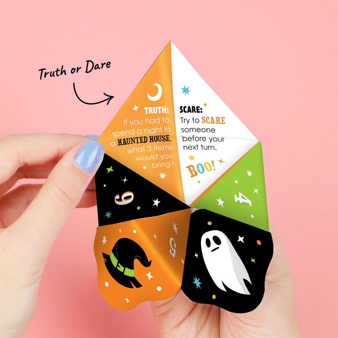 Jack-o'-lantern Halloween Kids Halloween Party Cootie Catcher Game ...