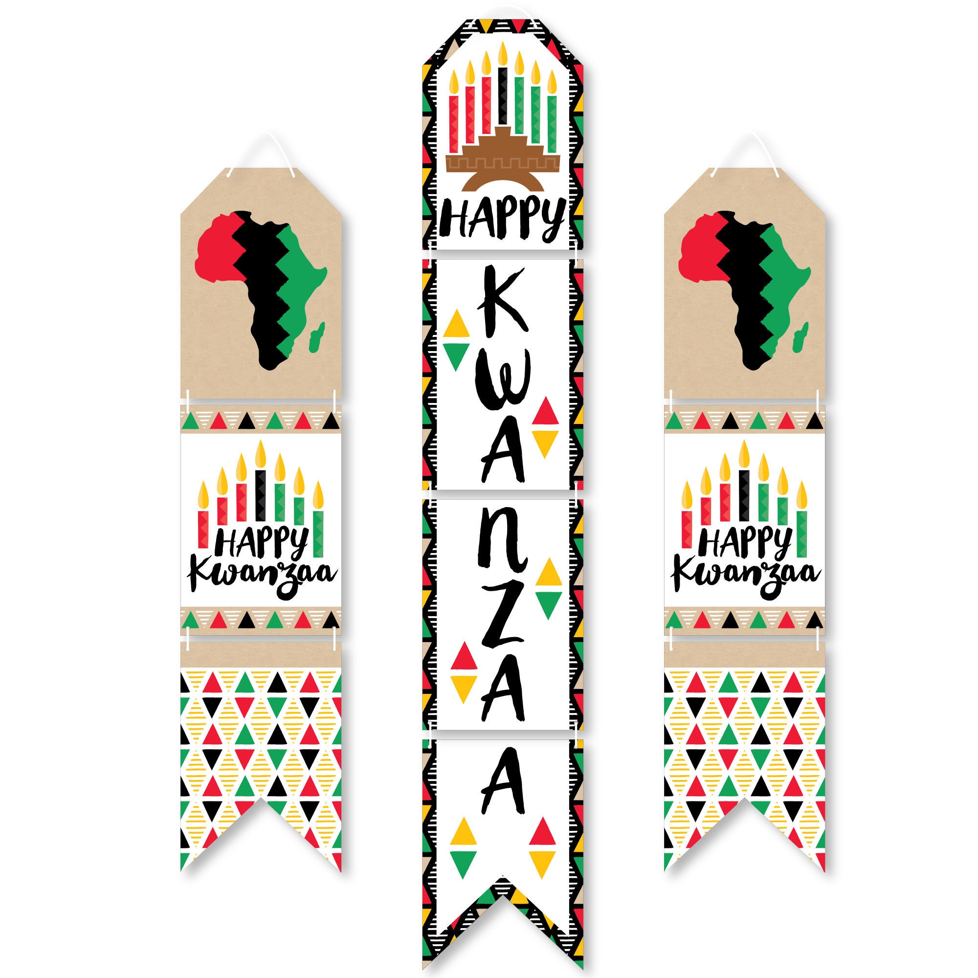 Happy Kwanzaa Vertical Paper Door Banners African Heritage | Etsy