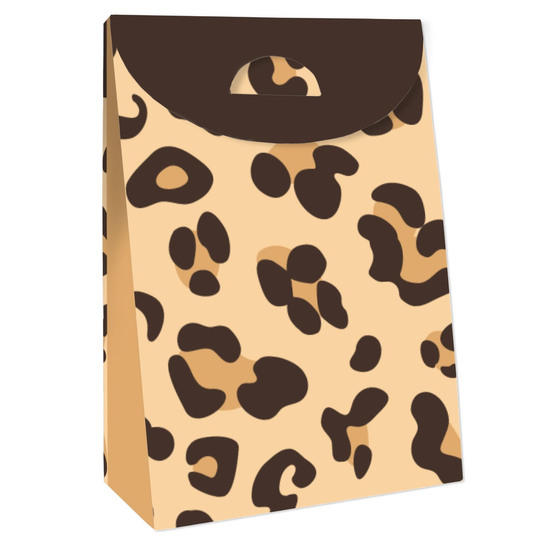 Leopard Print - Cheetah Gift Favor Bags - Party Goodie Boxes - Set of ...