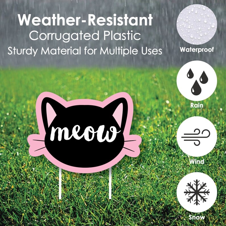 Purr-fect Kitty Cat Yard Sign and Outdoor Lawn Decorations - Etsy