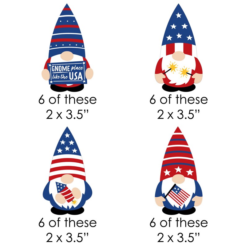 Patriotic Gnomes DIY Shaped Memorial Day 4th of July and - Etsy