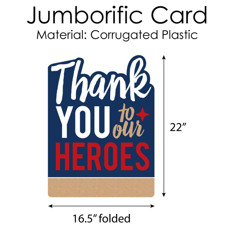 Thank You to Our Heroes Appreciation Big Greeting Card - Etsy