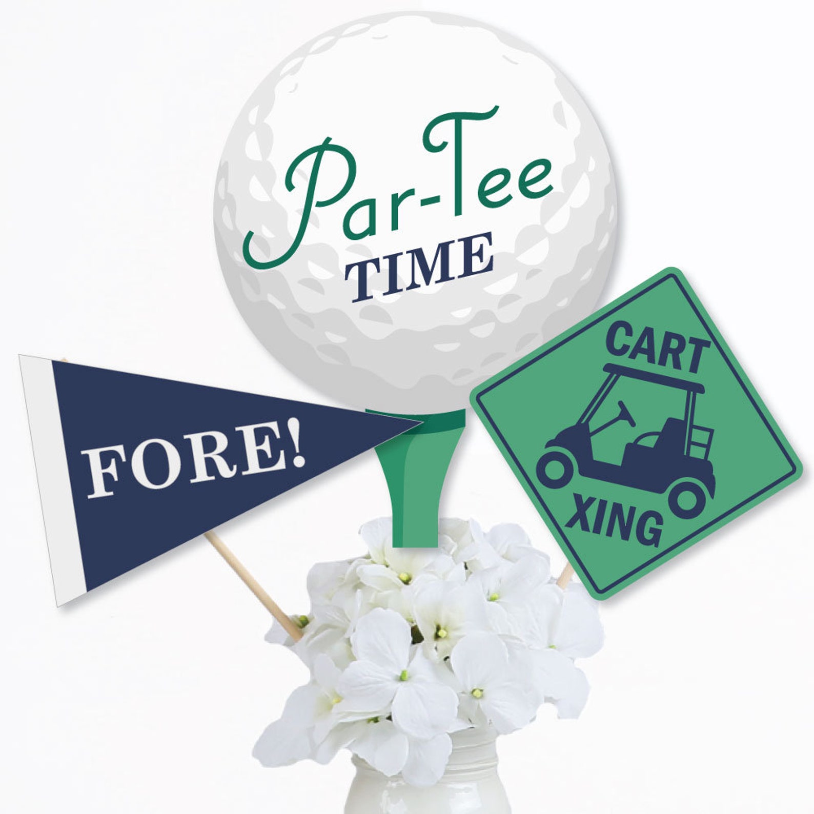 Par-tee Time Golf Centerpiece Sticks Golf Birthday or - Etsy