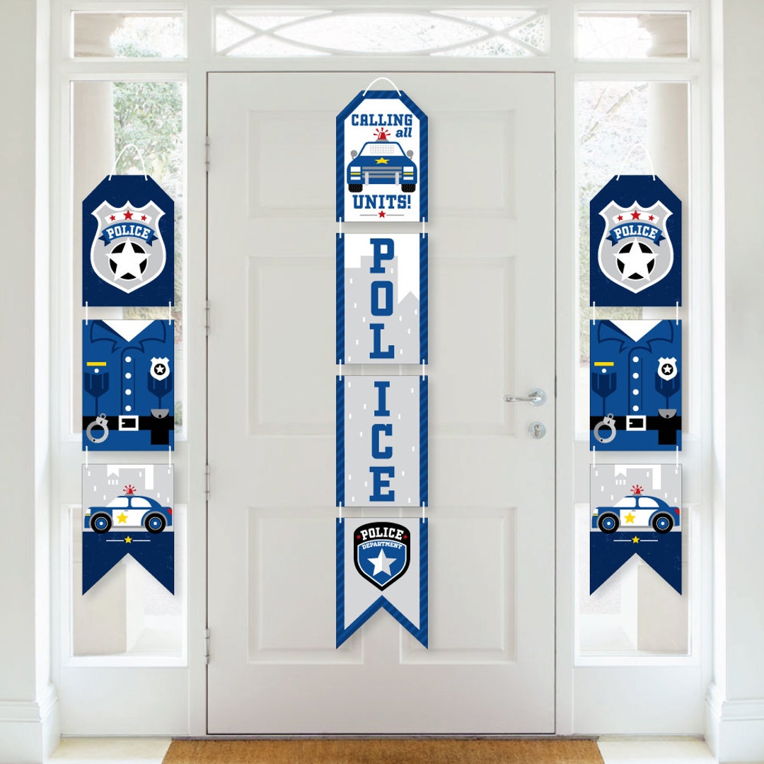 Calling All Units - Police - Hanging Vertical Paper Door Banners - Cop ...
