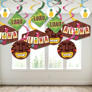 Tiki Luau - Tropical Hawaiian Summer Party Hanging Decor - Party ...