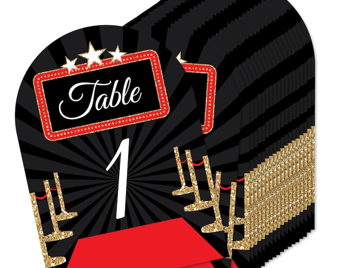 Hollywood Movie Table Numbers Custom Double Sided Heavy 32pt Card - Etsy
