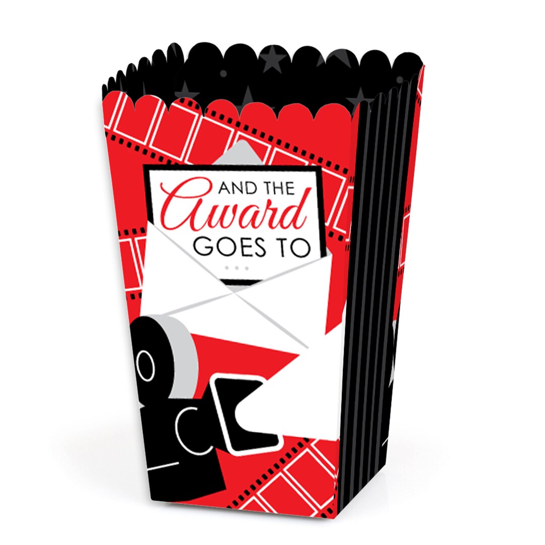 And the Award Goes to - Movie Party Favor Popcorn Treat Boxes - Set of ...