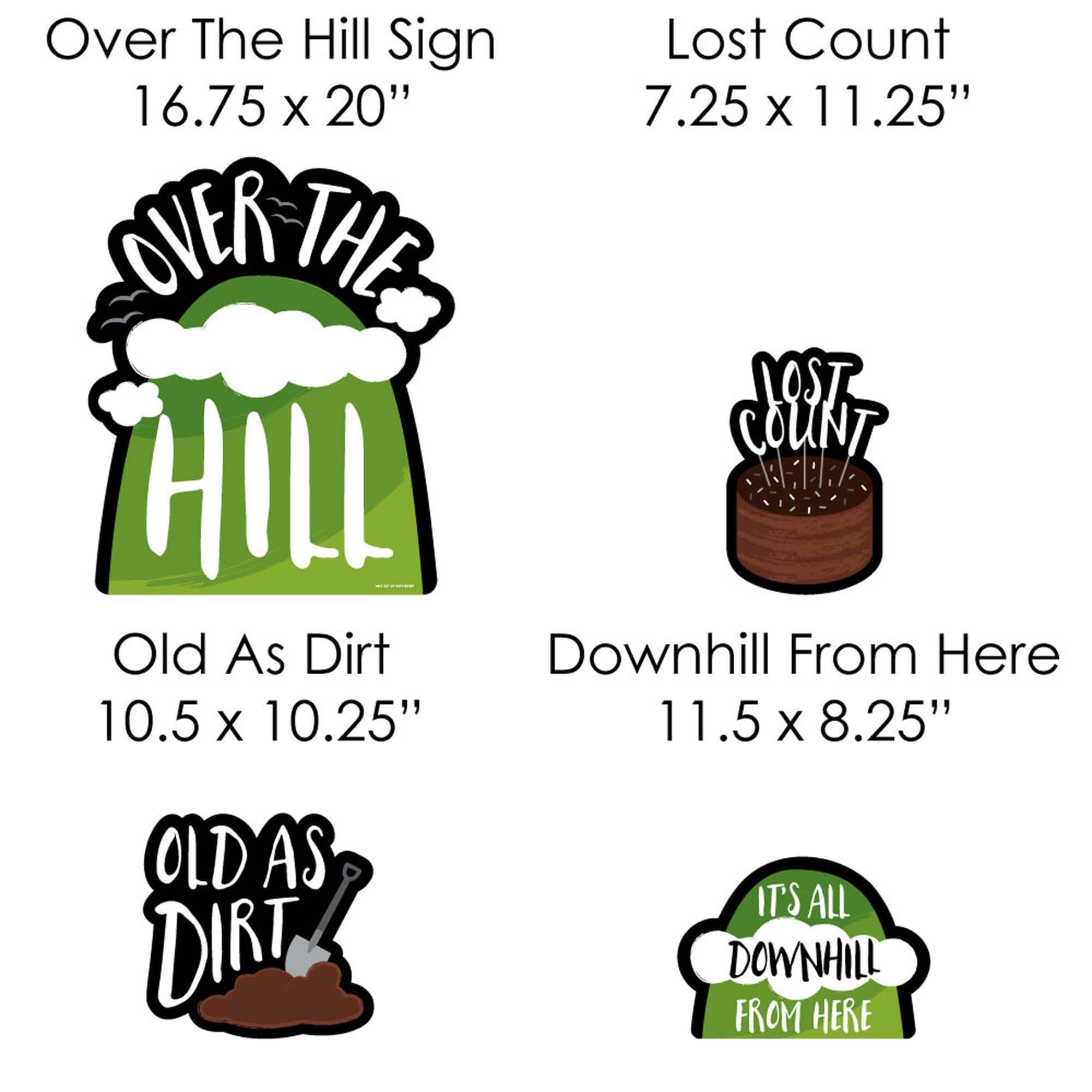 Over the Hill Birthday Yard Sign and Outdoor Shaped Lawn | Etsy