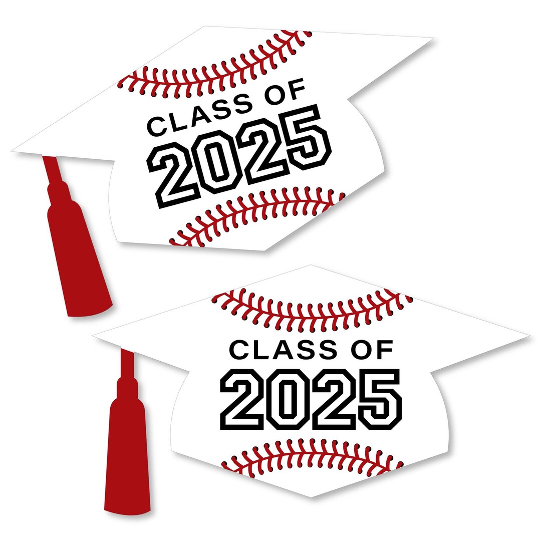 Grad Baseball - Grad Cap Decorations DIY 2025 Graduation Party Large ...