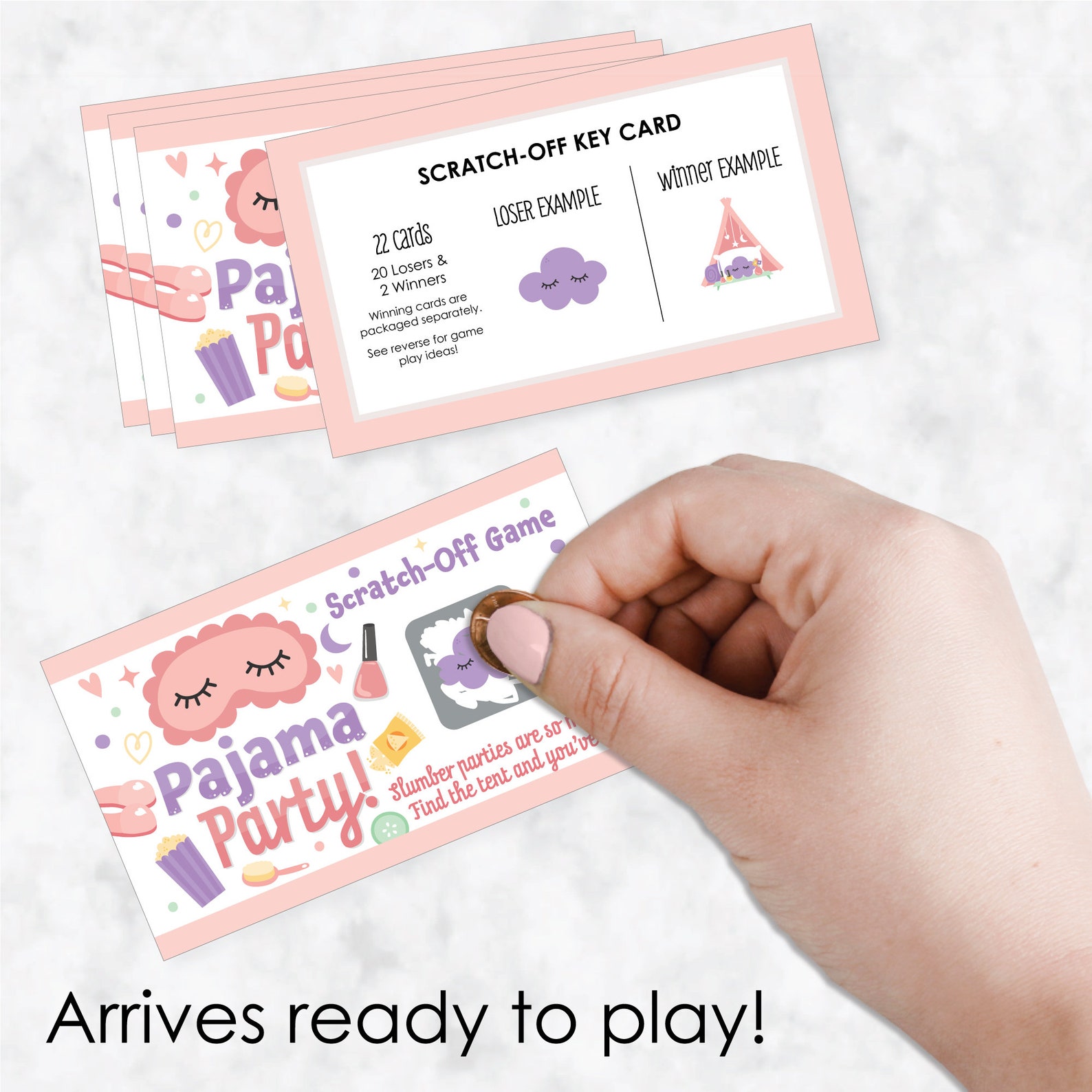 Pajama Slumber Party - Girls Sleepover Birthday Party Game Scratch off ...