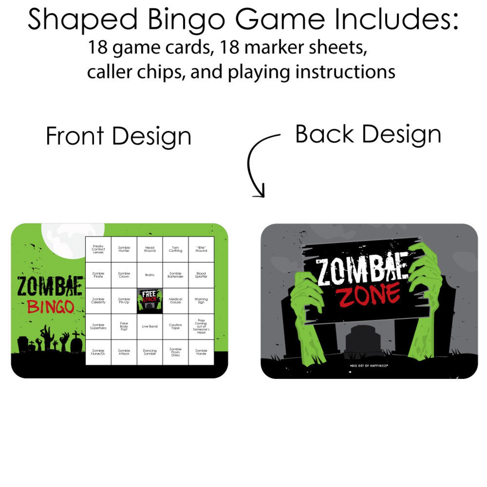Zombie Zone Bar Bingo Cards and Markers Halloween or | Etsy