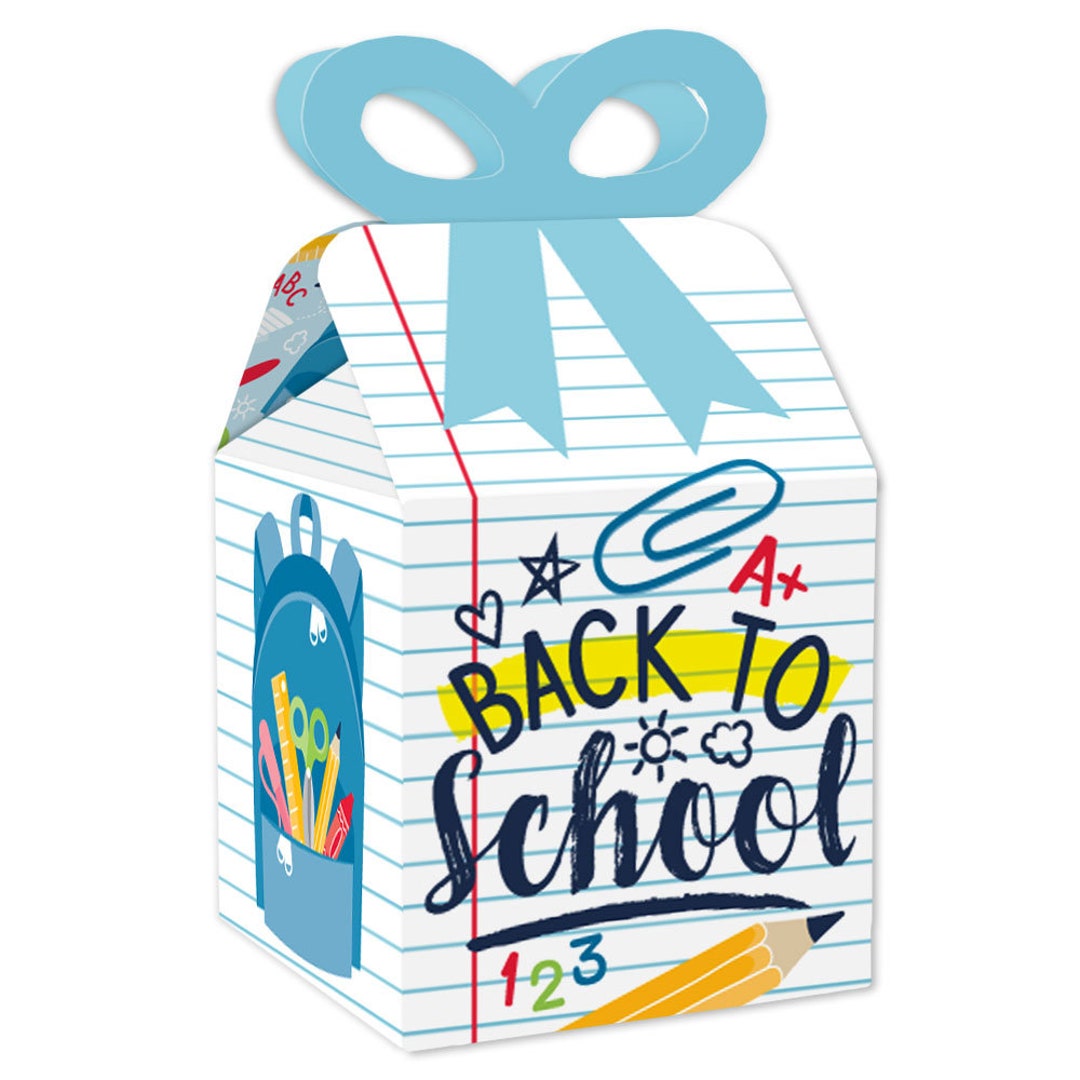 Back to School - Square Favor Gift Boxes - First Day of School ...