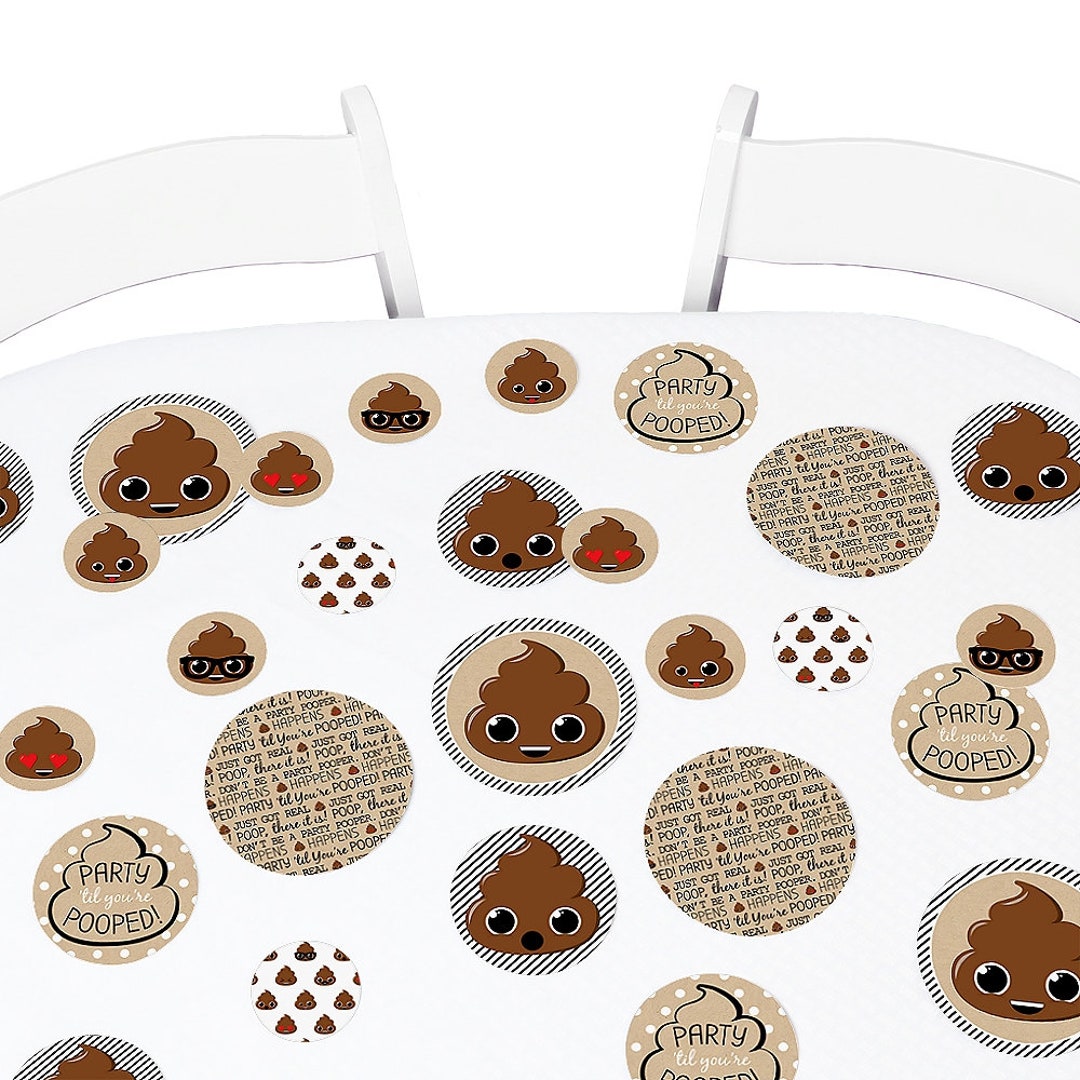 Party 'til You're Pooped - Giant Circle Confetti - Poop Emoji Birthday ...