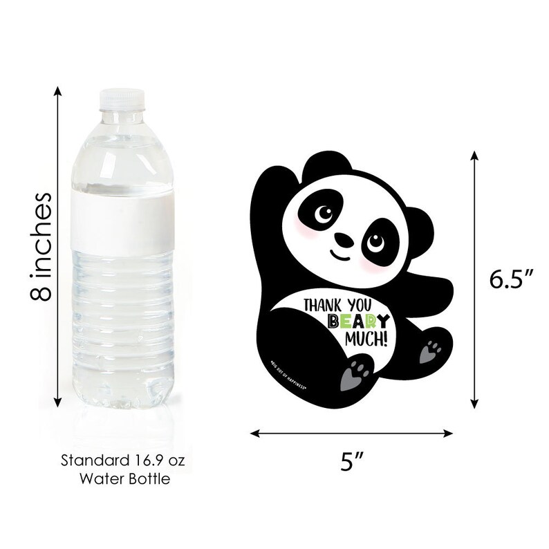 Party Like a Panda Bear Shaped Thank You Cards Baby Shower - Etsy