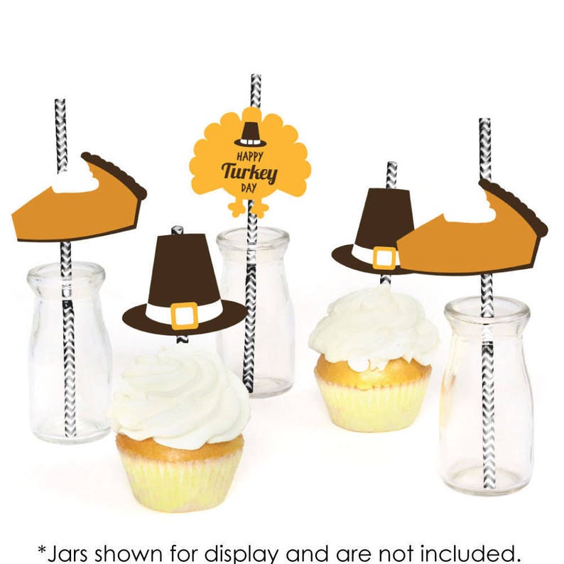 Thanksgiving Party Die-cut Straw Decorations Happy Turkey - Etsy
