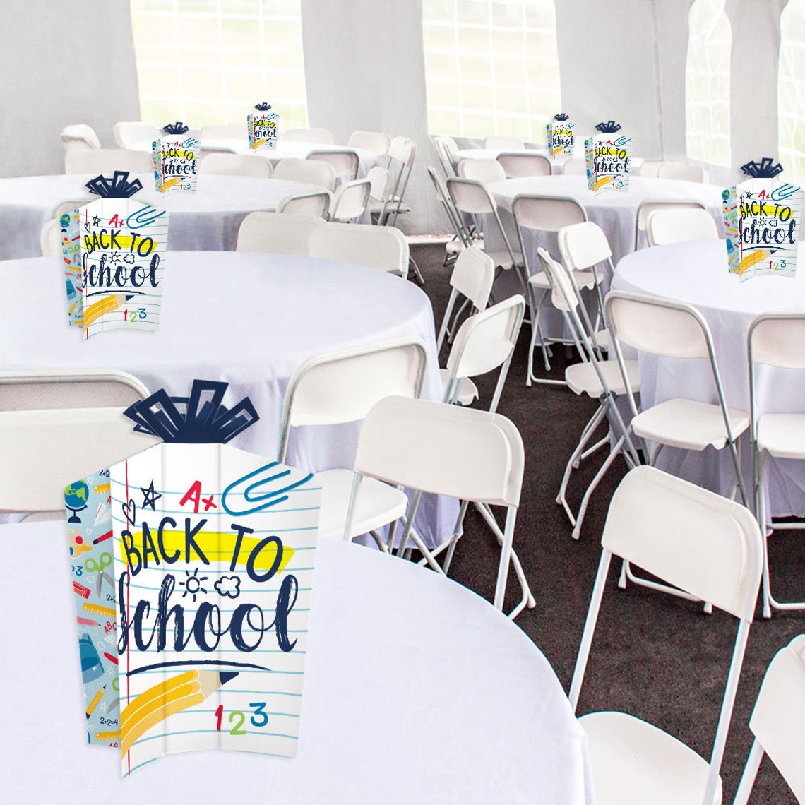 Back to School - Table Decorations - First Day of School Classroom Fold ...