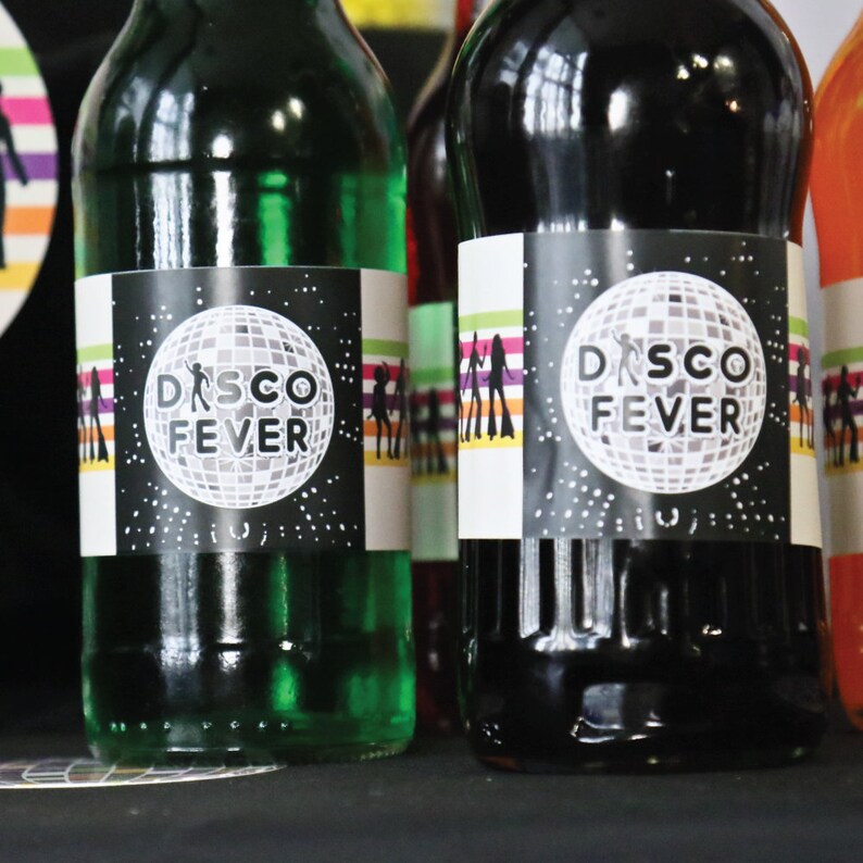70's Disco Water Bottle Sticker Labels Waterproof Self - Etsy