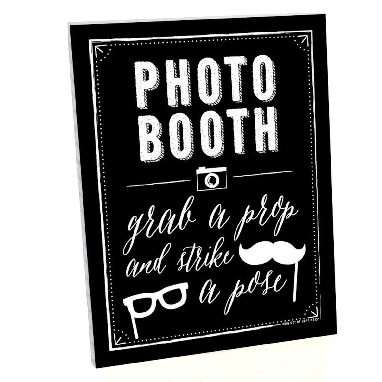 Photo Booth Sign - Printed on Sturdy Plastic Material - 10.5 X 13.75 ...