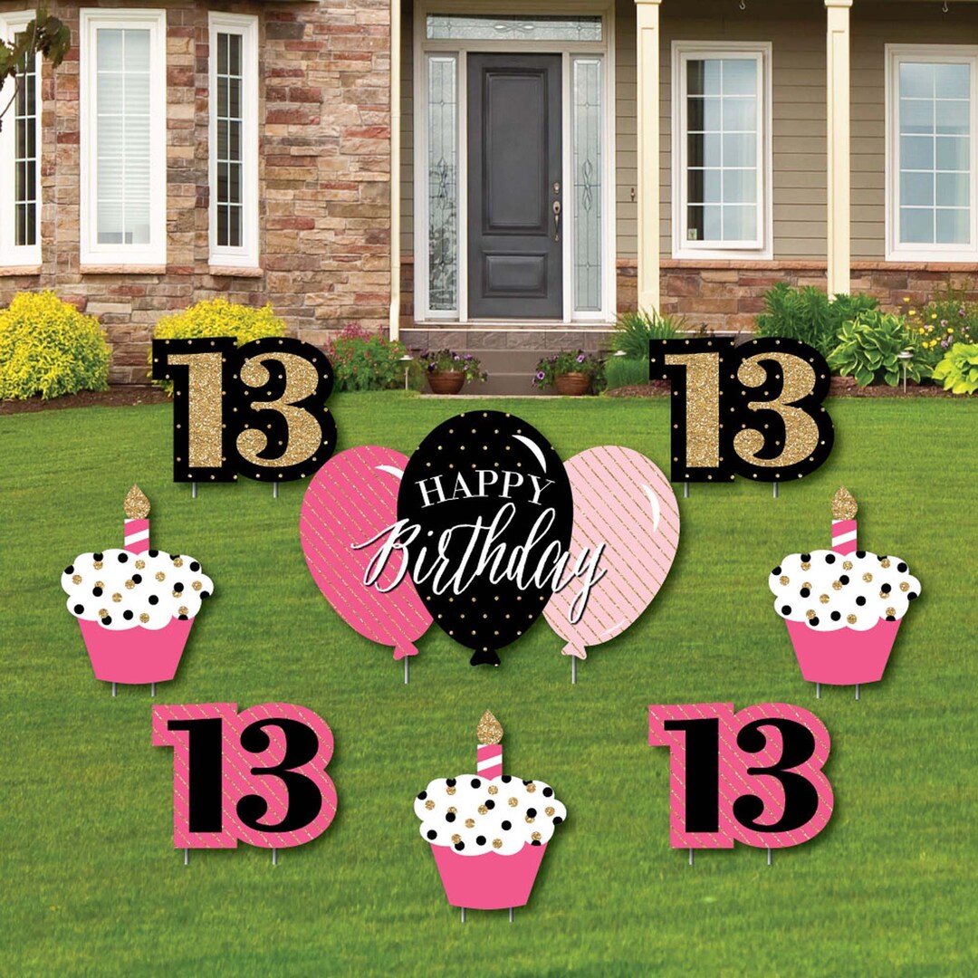 Chic 13th Birthday - Yard Decorations - Birthday Party Cupcake ...
