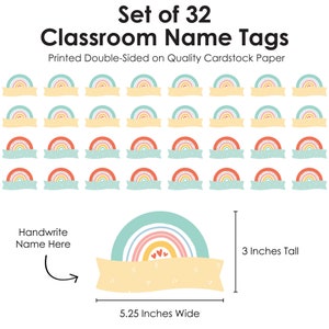Pastel Boho Rainbow - DIY Blank Paper Desk or Locker Labels - Classroom ...