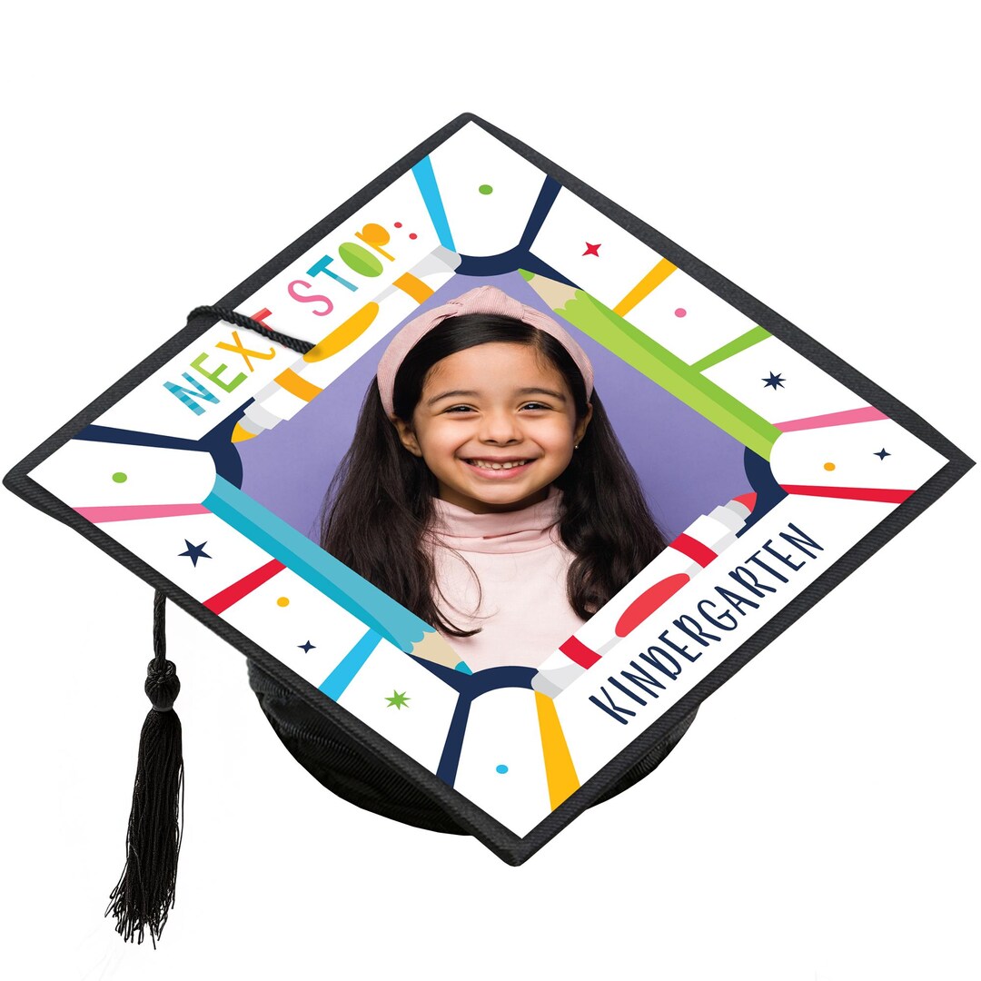 Custom Photo Kids Preschool Grad Cap Cover, Personalized Graduation Cap ...