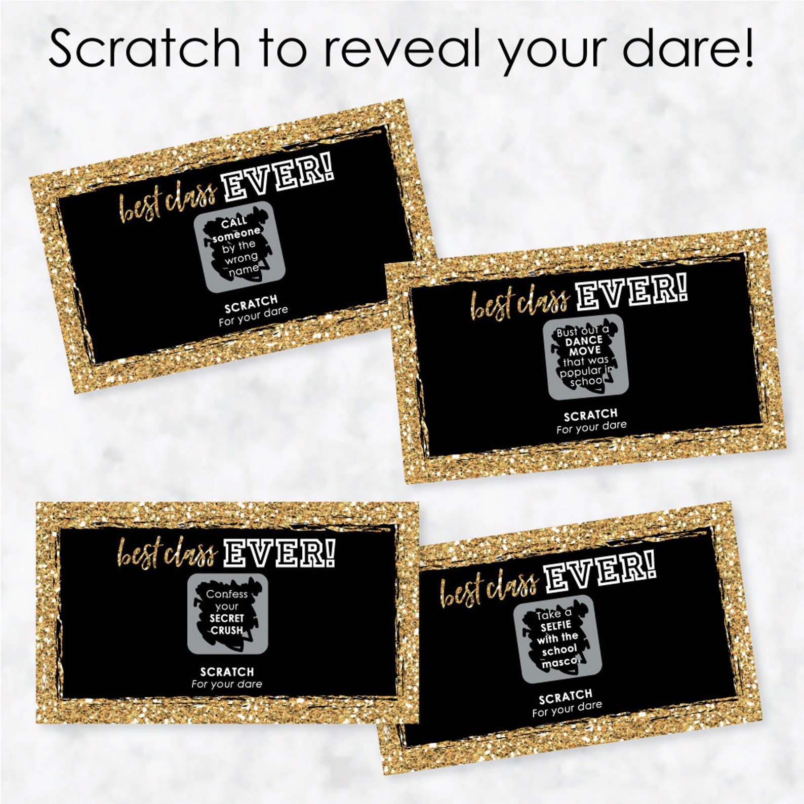 Reunited Class Reunion Party Dare Cards School Class - Etsy