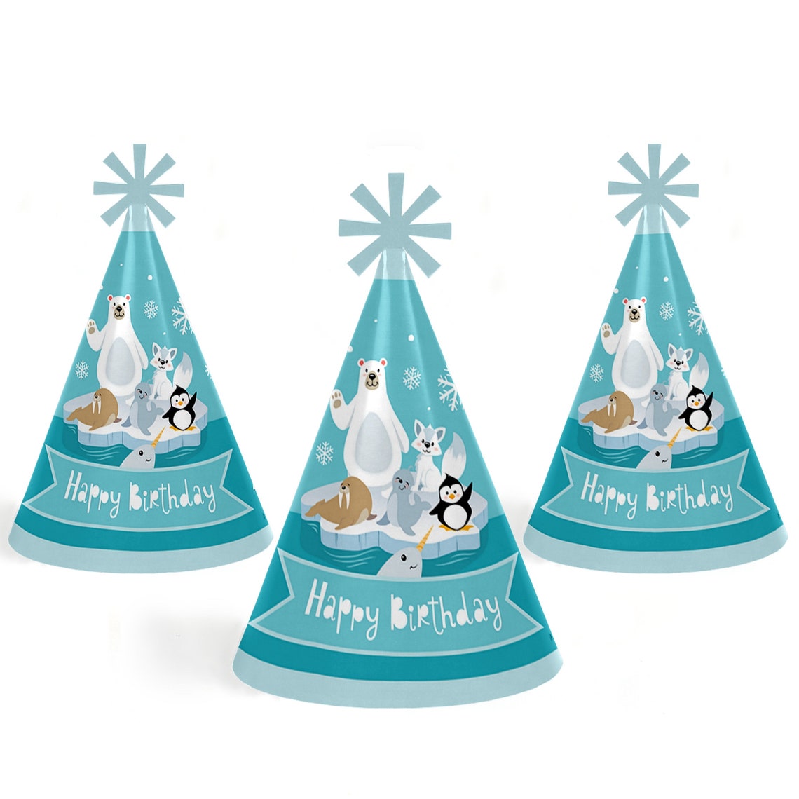 Arctic Polar Animals Cone Happy Birthday Party Hats for Kids - Etsy