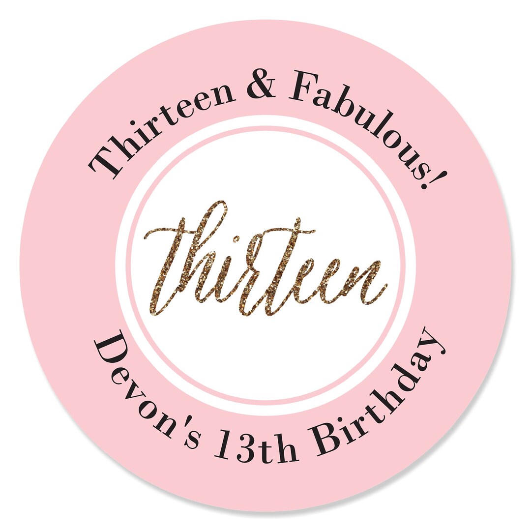 Custom Chic 13th Birthday - Pink and Gold - Personalized Birthday Party ...