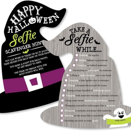 Happy Halloween Selfie Scavenger Hunt Witch Party Game | Etsy