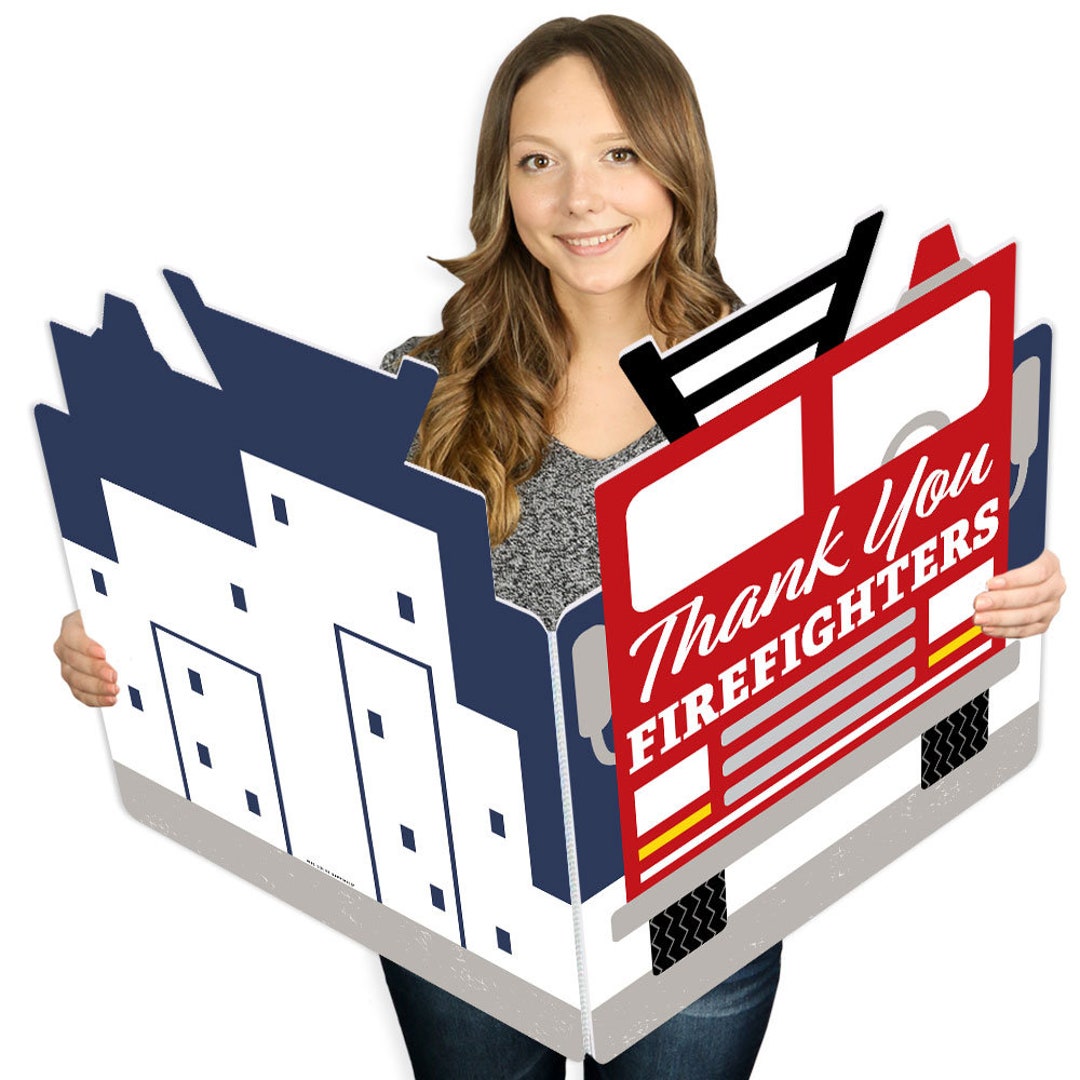 Thank You Firefighters - First Responders Appreciation Big Greeting ...