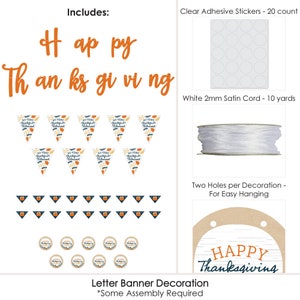 Happy Thanksgiving - Fall Harvest Party Letter Banner Decoration - 36 ...