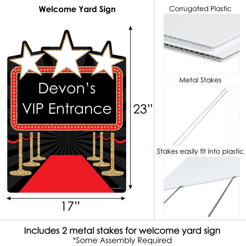 Red Carpet Hollywood Welcome Sign Movie Night Party Outdoor | Etsy