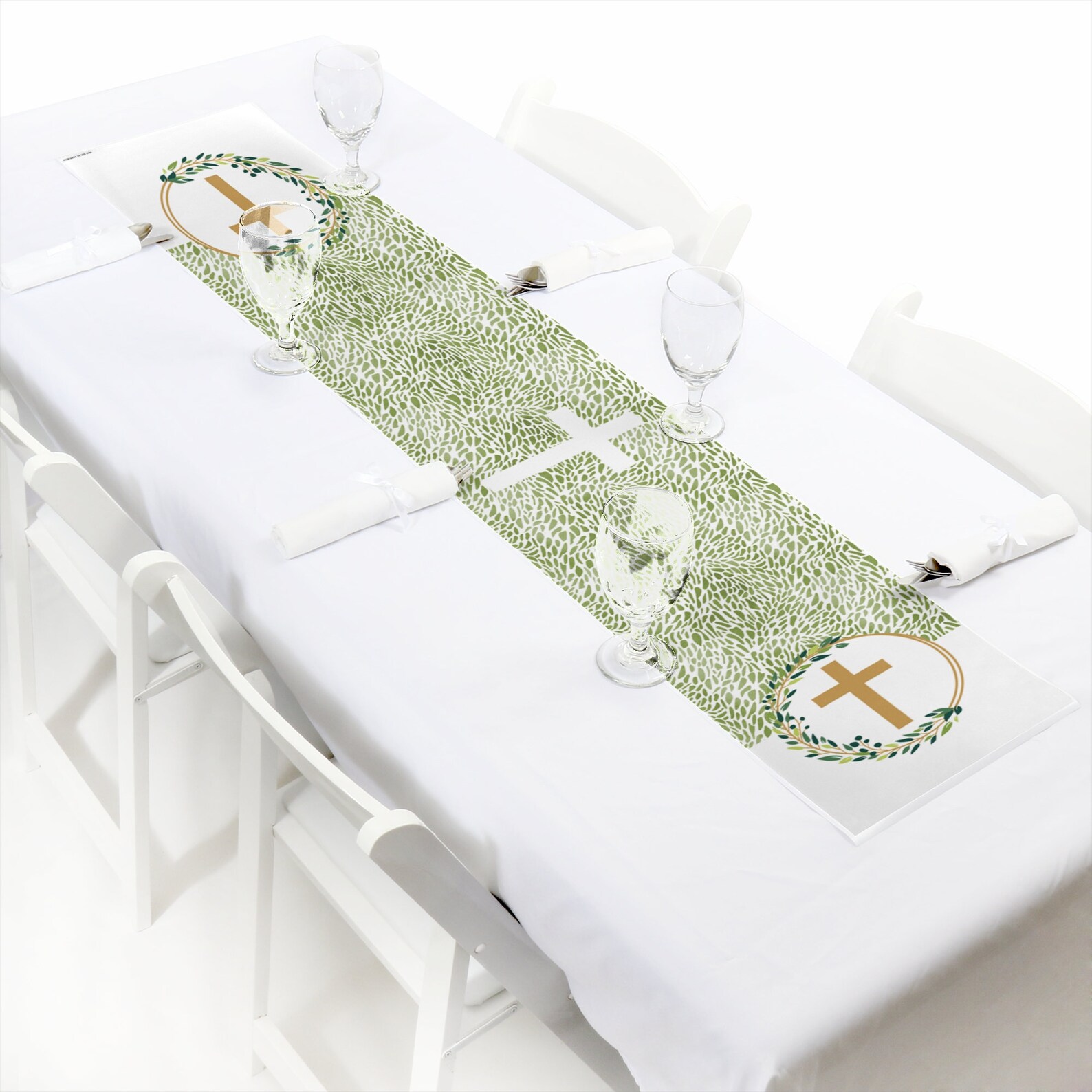 Elegant Cross Petite Religious Party Paper Table Runner 12 | Etsy