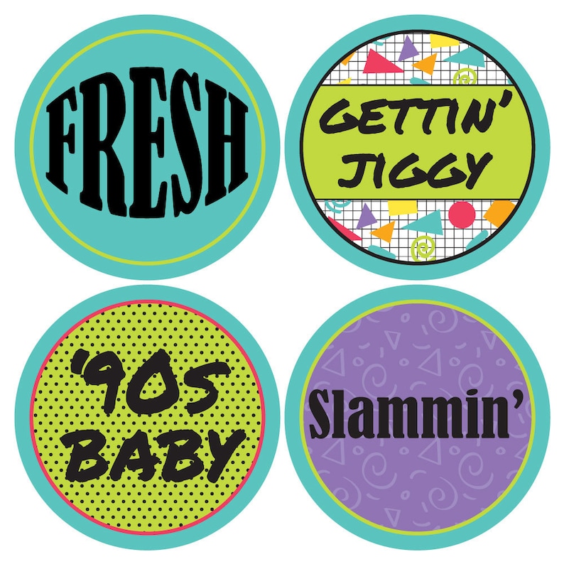 90's Throwback Party Name Badges Set of 12 1990s Party - Etsy