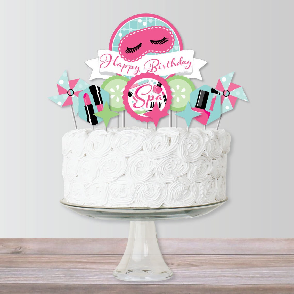 Spa Day Birthday Party Cake Decorating Kit Happy Birthday | Etsy