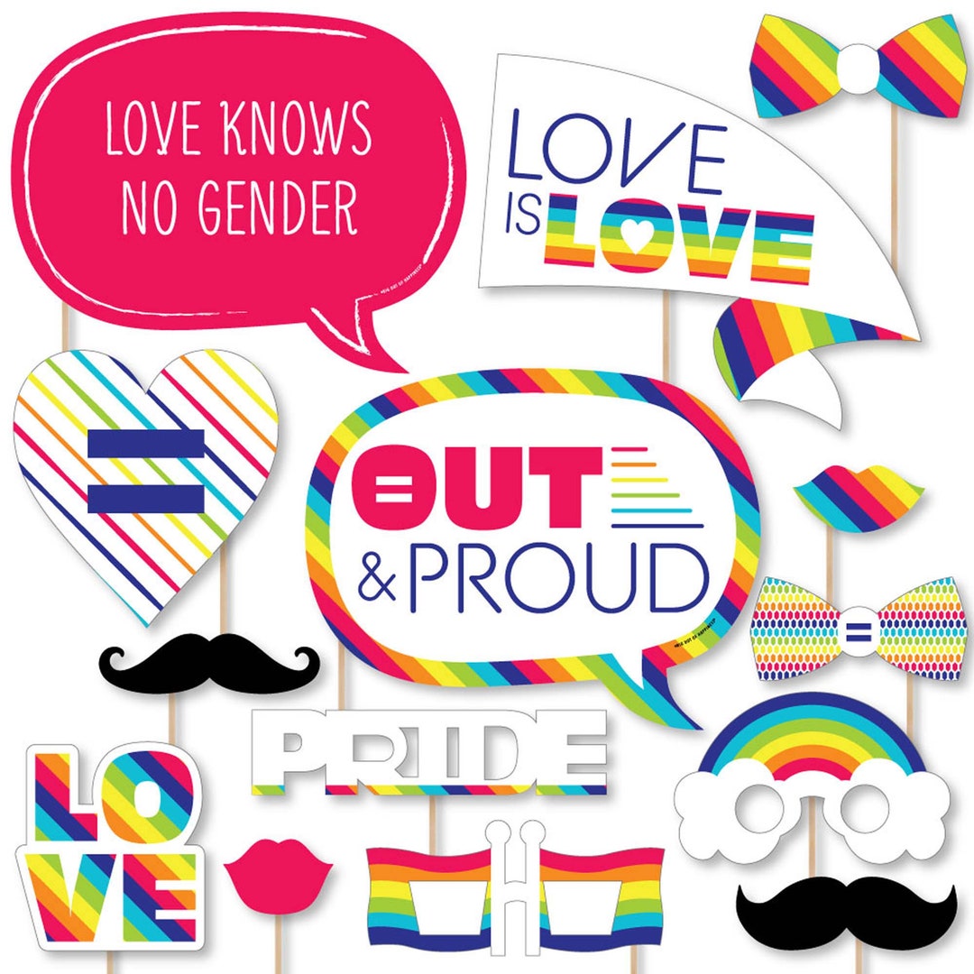 Love is Love - Pride Rainbow Party Photo Booth Props Kit - 20 Count - Etsy