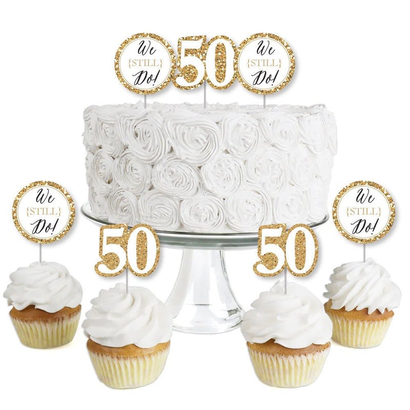 50th Anniversary Cupcake Toppers - Etsy
