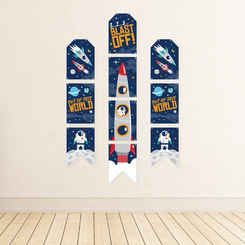 Blast off to Outer Space Hanging Vertical Paper Door Banners - Etsy