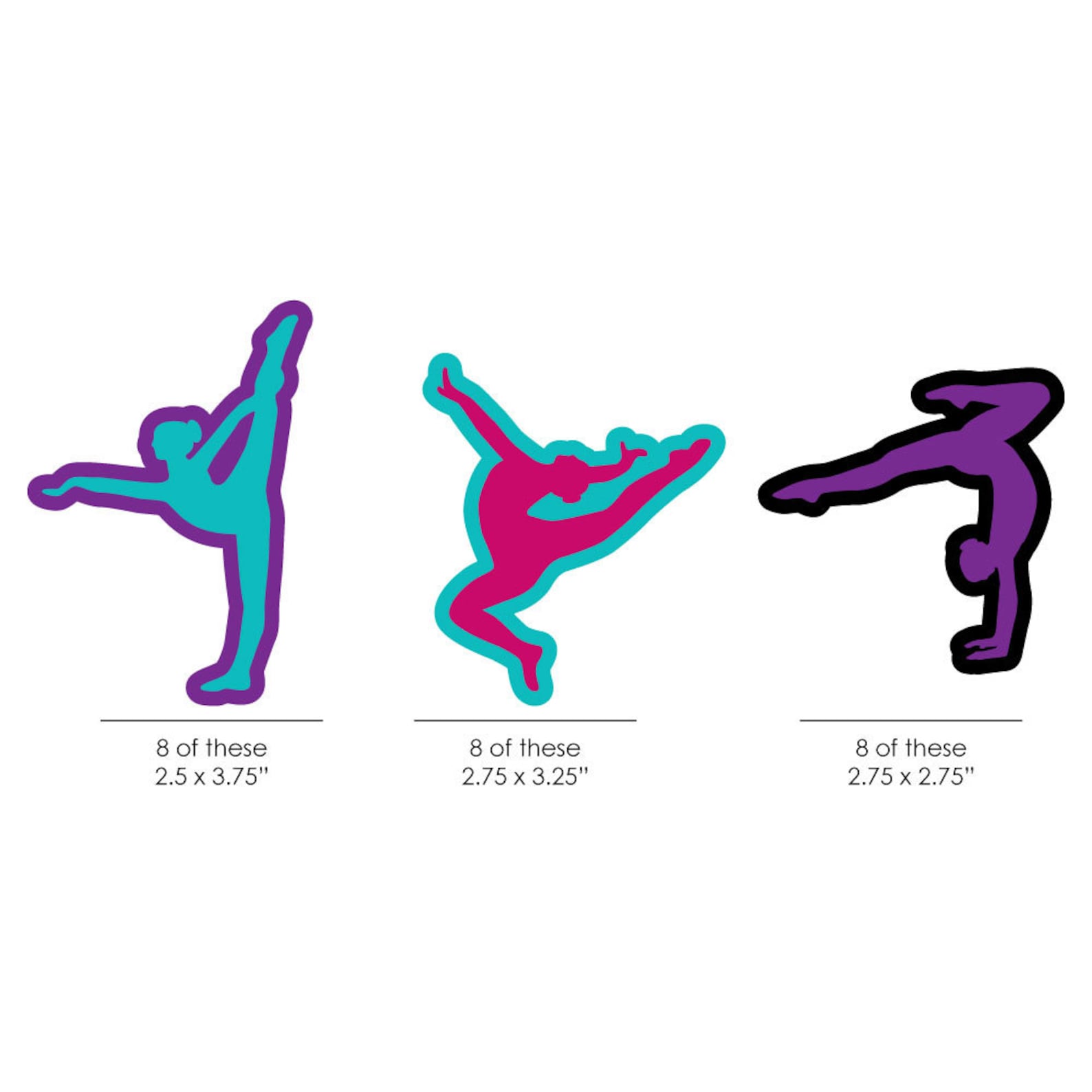 Tumble Flip & Twirl Gymnastics Small DIY Shaped Paper Cut - Etsy