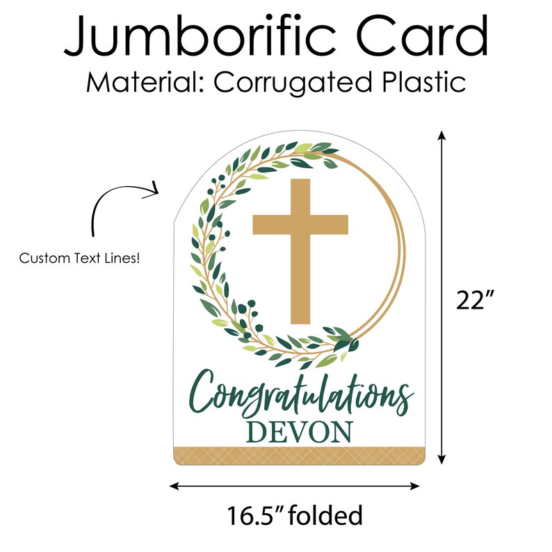 Elegant Cross Religious Congratulations Giant Greeting Card - Etsy