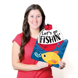 Let’s Go Fishing - Outdoor Lawn Sign - Fish Themed Birthday Party or ...