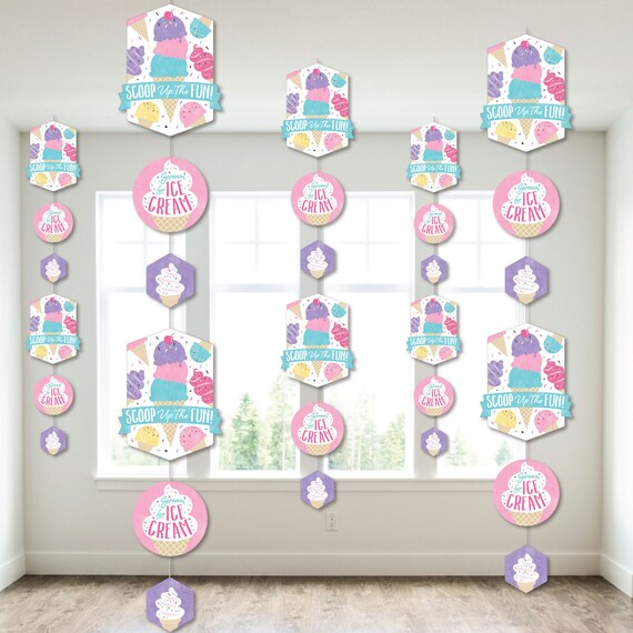 Scoop Up The Fun - Ice Cream - Sprinkles Party DIY Dangler Backdrop ...