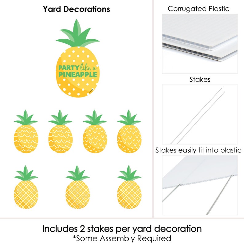 Tropical Pineapple Yard Sign and Outdoor Lawn Decorations - Etsy