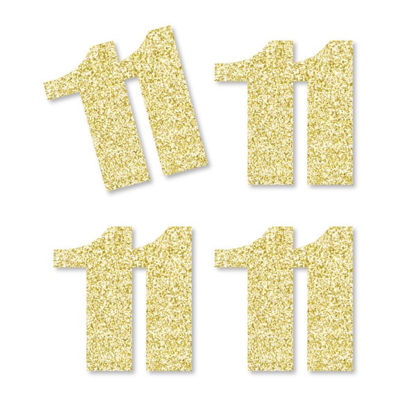 Gold Glitter 11 - No-Mess Real Gold Glitter Cut-Out Numbers - 11th ...
