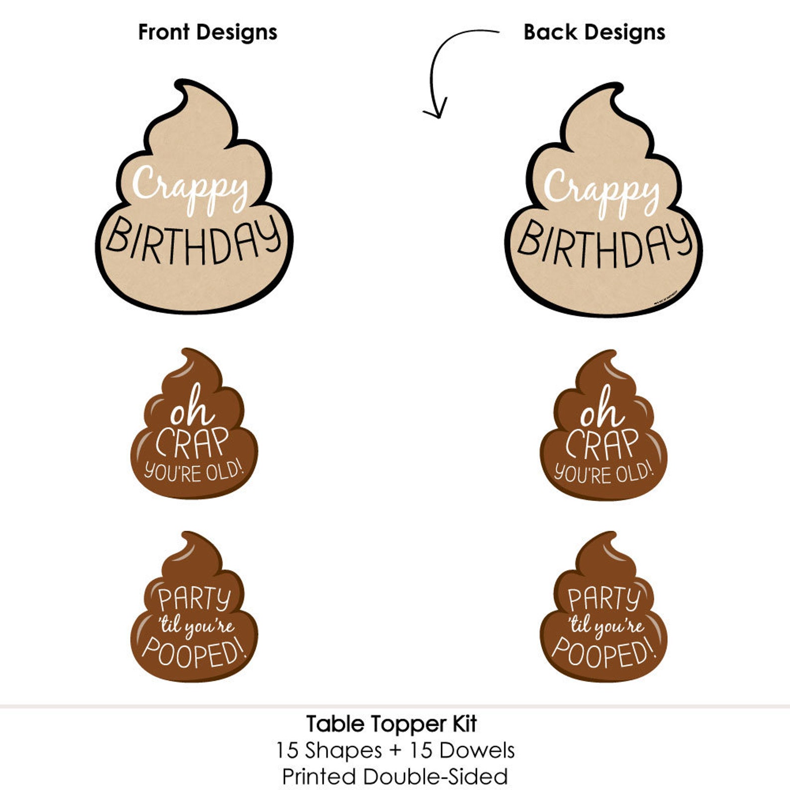 Oh Crap You're Old Poop Birthday Party Centerpiece | Etsy