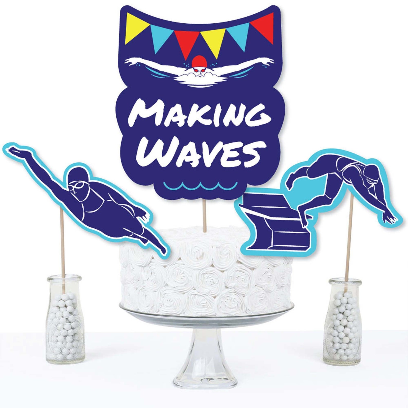 Making Waves Swim Team Centerpiece Sticks Swimming Party - Etsy